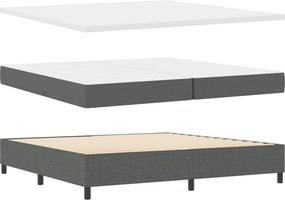 Postel s boxspringem s matrací Tmavě šedá 200 x 200 cm textil 3340523