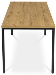 Autronic Moderní jídelní stůl Stůl jídelní, 120x70 MDF deska, dýha divoký dub, kovové nohy, černý lak (AT-631 OAK)