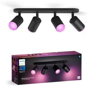 Philips - LED RGBW Stmívatelné bodové svítidlo Hue FUGATO 4xGU10/4,2W/230V černá