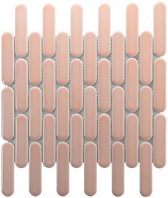 The Mosaic Factory Keramická mozaika růžová Mozaika Pink Oval 2,3x9,8 (30x30) cm - SEO23078