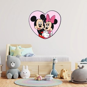 Samolepka na zeď "Mickey a Minnie v srdíčku"