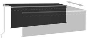 vidaXL Ručně zatahovací markýza s roletou 4 x 3 m antracitová