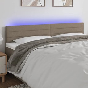 Čelo postele s LED taupe 160x5x78/88 cm textil 3121762