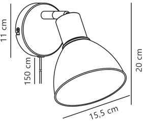 Nordlux - Nástěnné bodové svítidlo POP 1xE27/18W/230V béžová