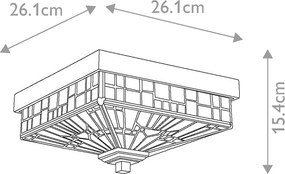 Vitrážové stropní svítidlo Elstead INGLENOOK F 2xE27 IP44