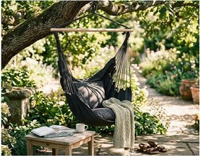 Černé polstrované závěsné zahradní křeslo Tobago – Garden Pleasure
