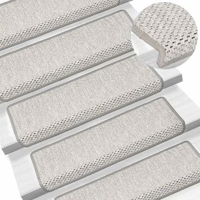Samolepicí rohože na schody Sisal-Look 30 ks 65x21x4 cm Platina 3365882