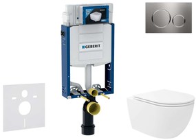 Geberit Kombifix - Set předstěnové instalace, klozetu Oudee Vortex a sedátka softclose, tlačítko Sigma20, nerez SANI15CA6107