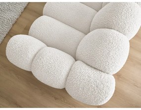 Bílá pohovka z textilie bouclé 232 cm Hippolyte – Bobochic Paris
