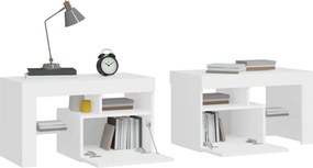 Noční stolky 2 ks s LED osvětlením bílé 70 x 36,5 x 40 cm 3152770