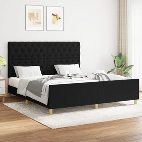 Rám postele bez matrace černý 160 x 200 cm textil 3125310