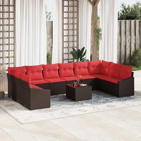 Set pohovek 11 ks Hnědá polyratan 3346914