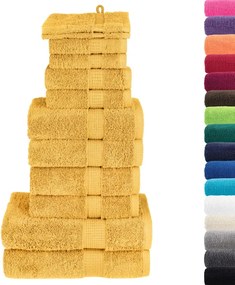 12dílná sada ručníků Premium SOLUND zlatá 600 g/m² 137576