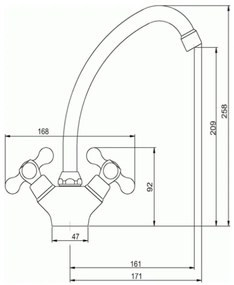 Novaservis - Dřezová baterie TITANIA RETRO lesklý chrom