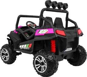 Ramiz Terénní bugina pro děti růžová + pohon 4x4 + dálkové ovládání + nosič zavazadel + rádio MP3 + LED
