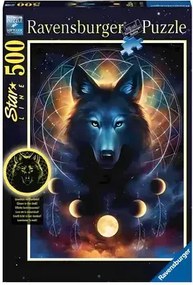 RAVENSBURGER Svítící puzzle Lunární vlk / 500 dílků