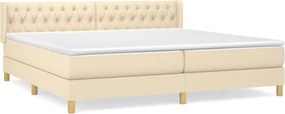 Box spring postel s matrací krémová 200x200 cm textil 3130542