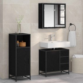 Sada koupelnového nábytku 3 ks Černý dub 65 x 33 x 60 cm 3402395