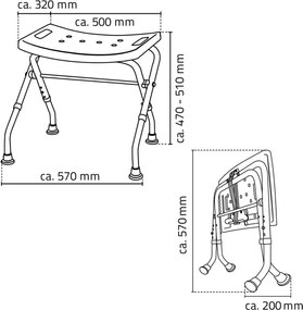 RIDDER Skládací koupelnová stolička 110 kg bílá A0050301 [421602]