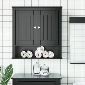 vidaXL Nástěnná koupelnová skříňka BERG černá 69,5x27x71,5 cm borovice