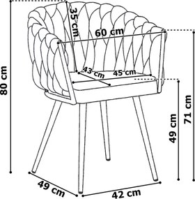 Jídelní židle COFTON VELVET tmavě zelená