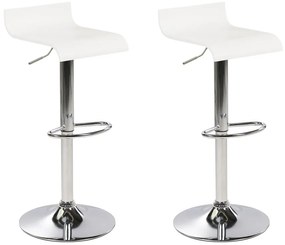 Sada 2 nastavitelných barových židlí bílé VALENCIA Beliani