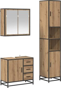 Sada koupelnového nábytku 3 ks Artisanový dub Kompozitní dřevo 3402534