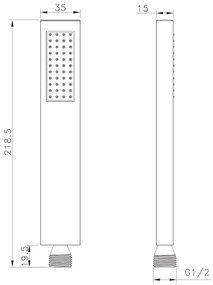 Sapho, Ruční sprcha, 200mm, zlato, DO316