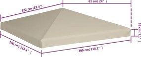 vidaXL Nepromokavá náhradní střecha na altán 310g/m² 3x3m [44782] Barva: Cihlová