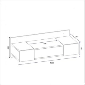 Toaletní stolek ZAKKUM 33x100 cm antracit