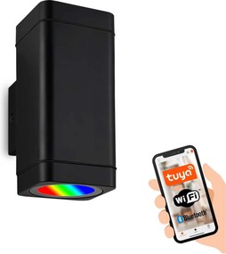 BRILO 3675-025 LED venkovní nástěnné svítidlo. 15,5 cm, 2x LED modul, 8,5 W, 350 lm, černá - BRILO
