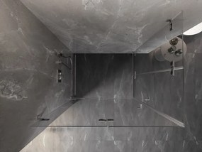 Mexen Lunar-F Duo, skládací sprchový kout 90 x 75 cm, 8mm čiré sklo, chromový profil, 836-090L-075P-01-00