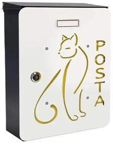 MIA box Cat Y - poštovní schránka s výměnným krytem a jmenovkou, kočka