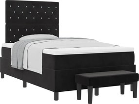 Postel s boxspringem s polštářem Černá 190 x 120 cm samet 3344434