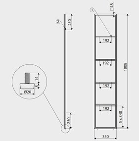 Gamet Policový rám SR17 černá matná