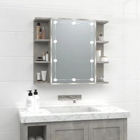 Zrcadlová skříňka s LED betonově šedá 70 x 16,5 x 60 cm,  808877 HangarStore.cz