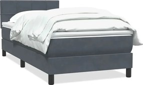 Box spring postel s matrací tmavě šedá 80x220 cm samet 3316234