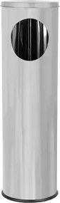 ALDA Cigarette Pillar 15 l lesklá / Odpadkový koš s popelníkem / nerez