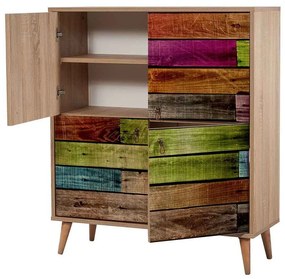 Designová víceúčelová skříň Vallissa 111 cm vzor dub