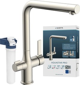 Schütte Vodovodní baterie na pitnou vodu „Aquastar Pro“ s filtračním systémem proti usazeninám vodního kamene a těžkým kovům. (nerezová)