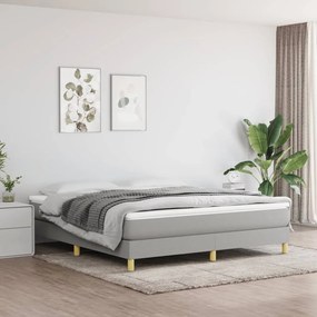 Box spring postel s matrací světle šedá 180 x 200 cm textil,  3144191