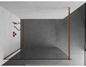 Mexen Kioto, sprchová zástěna 95x200 cm, 8mm čiré sklo, profil růžové zlato, 800-095-101-60-00