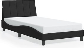 Rám postele s LED osvětlením bez matrace Hanko černý 100 x 200 cm samet 3213765