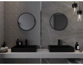 Mexen Loft, kulaté koupelnové zrcadlo 55 cm, barva rámu černá matná, 9850-055-055-000-70