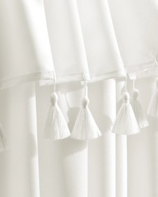 Room99 Hotový závěs na pásce s třásněmi Astoria Jednobarevný Barva: Bělošedá, Velikost: 140 x 260 cm