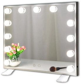 MMIRO, Hollywoodské zrcadlo make-up bez rámu L613, 50 x 42 cm | stříbrná