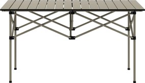 Skládací campingový stůl Outsunny s rolovacím stolkem a X-rámem, hliníkový, lehký pro 2 osoby, skládací stůl na zahradu, balkon, kempování 95 x 55 cm