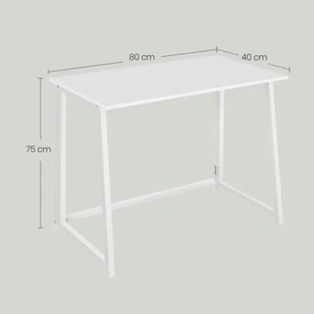 Set do pracovny ZARIMO stůl 80x40 cm, bílá + křeslo AVOLA z eko kůže, černá