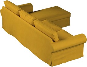 Potah na pohovku IKEA Ektorp 2-místná s lenoškou barva žlutá látka pletený vzor