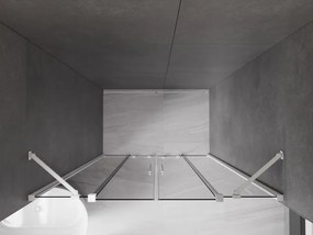 Mexen Velar Duo, posuvné sprchové dveře do otvoru 160 cm, 8mm šedé sklo, bílá matná, 871-160-000-42-20